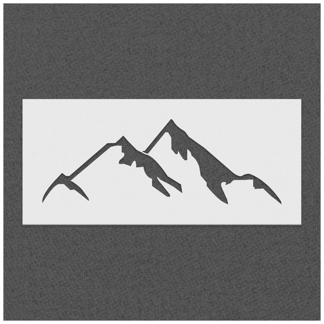 Mountain Stencil Mountain Range Stencil Mountain Silhouette Template ...