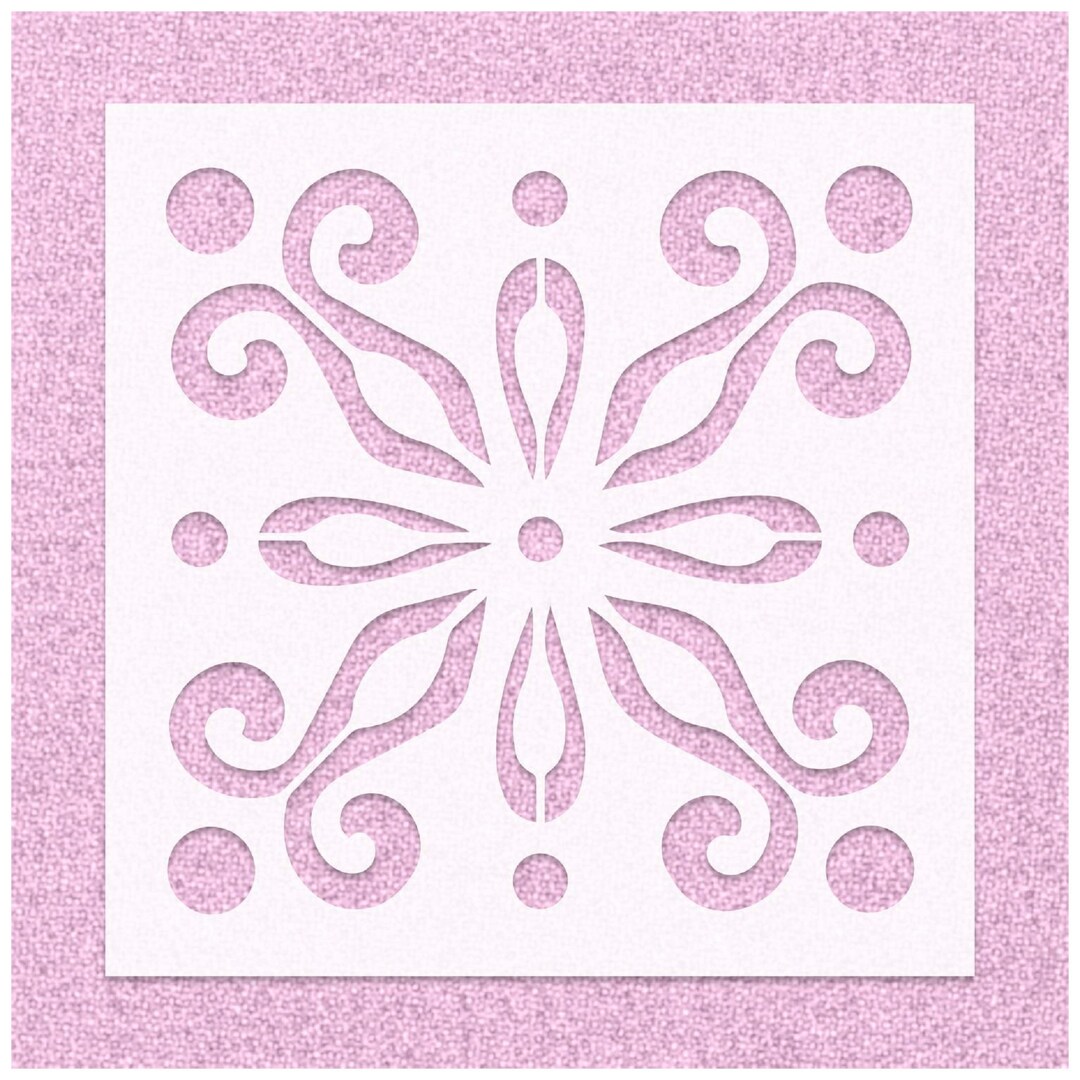 Floor Stencil Pattern | Scroll Tile Stencils for Painting Walls ...