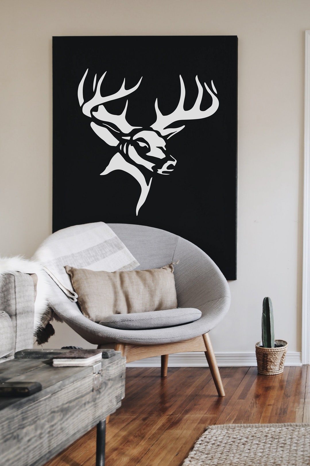 Deer Stencil - Antlers Stencil - Buck Stencil -stag Antler Stencil ...