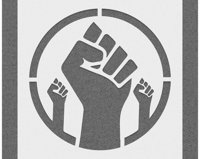 BLM Triple Fist Stencil - Black Lives Matter Stencil - Black POWER FIST ...