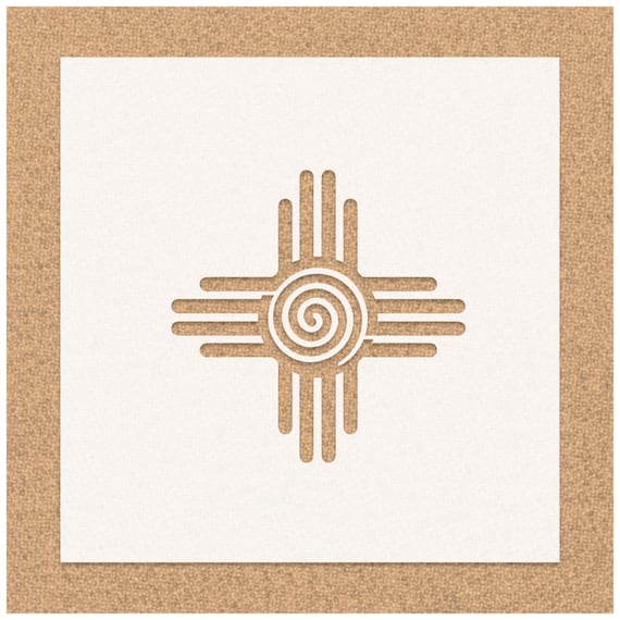 Zia Sun Swirl Stencil Reusable Stencil for Painting Zia | Etsy