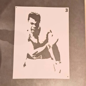 MUHAMMAD ALI STENCIL, Boxing Icon, Canvas Poster Print Template ...