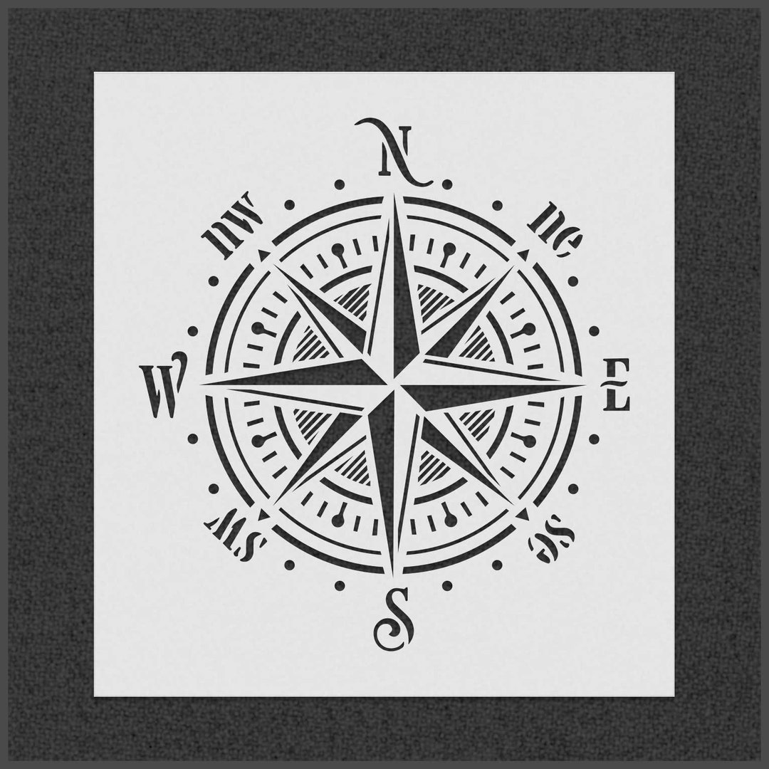Nautical Compass Rose Stencil, Nautical Navigation Stencils for Wood Signs, Custom Reusable ...