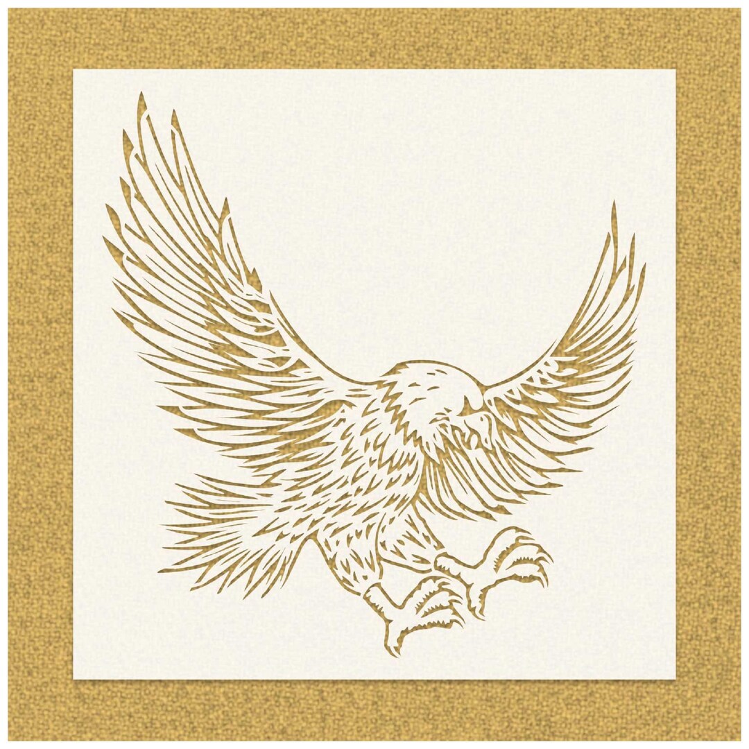 Landing Eagle Stencil, Patriotic Eagle Stencils, American Bald Eagle ...
