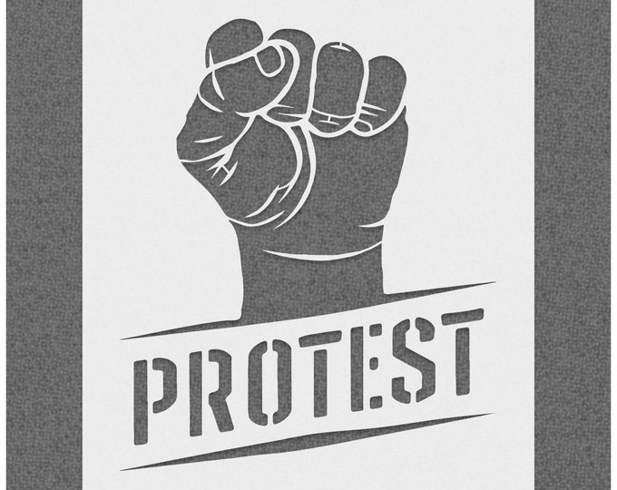 Protest Stencil Hand Fist - Black Lives Matter Stencil - Black POWER ...