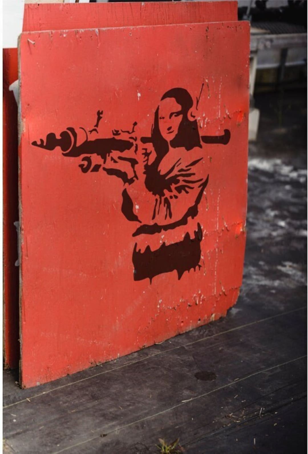 Mona Lisa Bazooka Stencil, Banksy Street Art, Spray Paint Airbrush ...