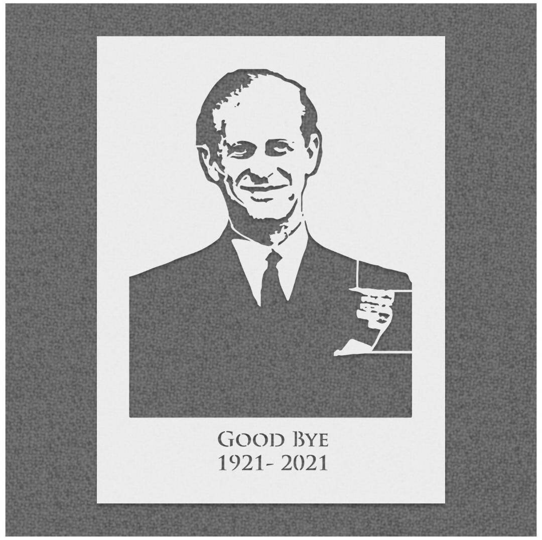 Prince Philip Stencil Good Bye British Stencils Queen Elizabeth the ...