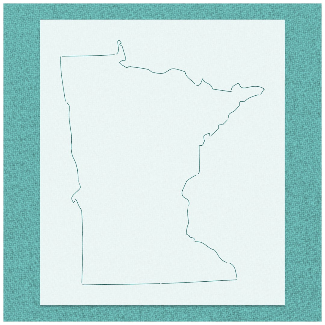 Minnesota State Outline Stencil, Minnesota Map Silhouette Stencils for ...