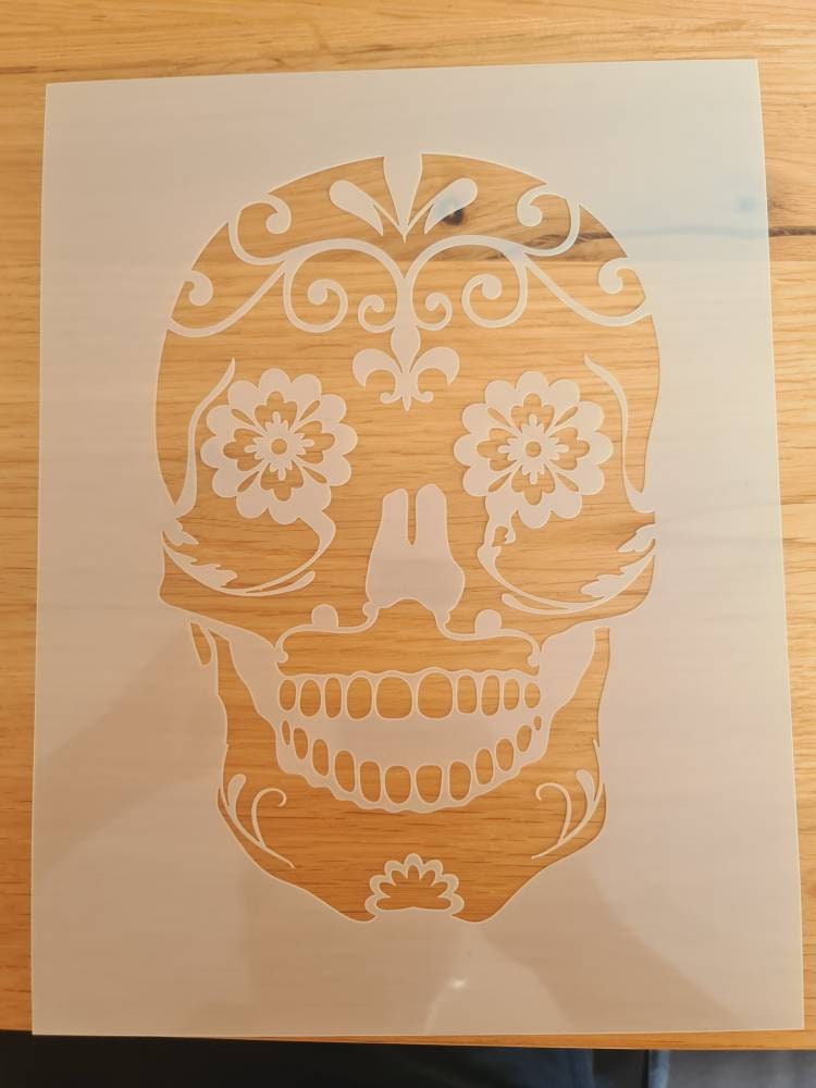Mexican Sugar Skull Stencil Skull Stencils for Day of the - Etsy