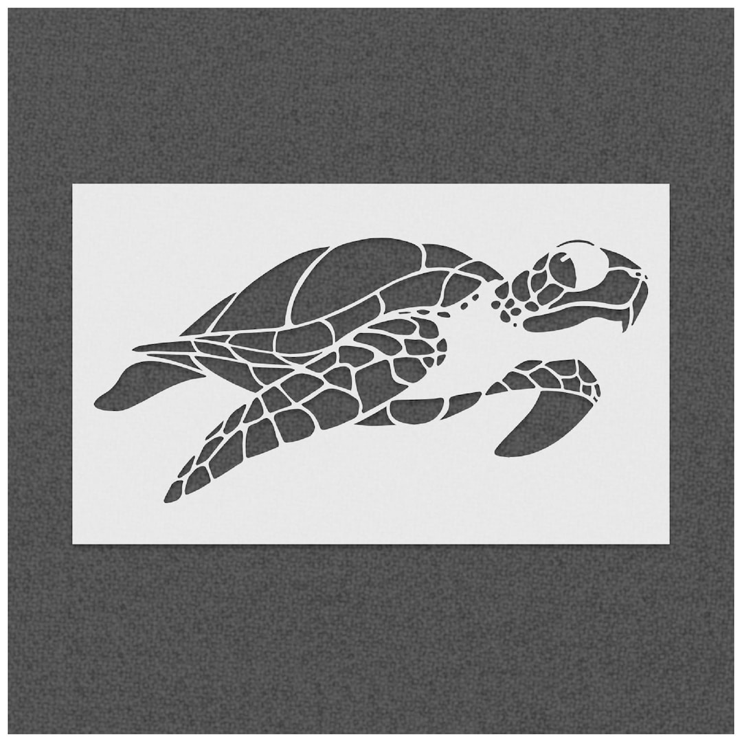 Swimming Sea Turtle Stencil, Ocean Sea Creature Stencils, Beach Decor ...