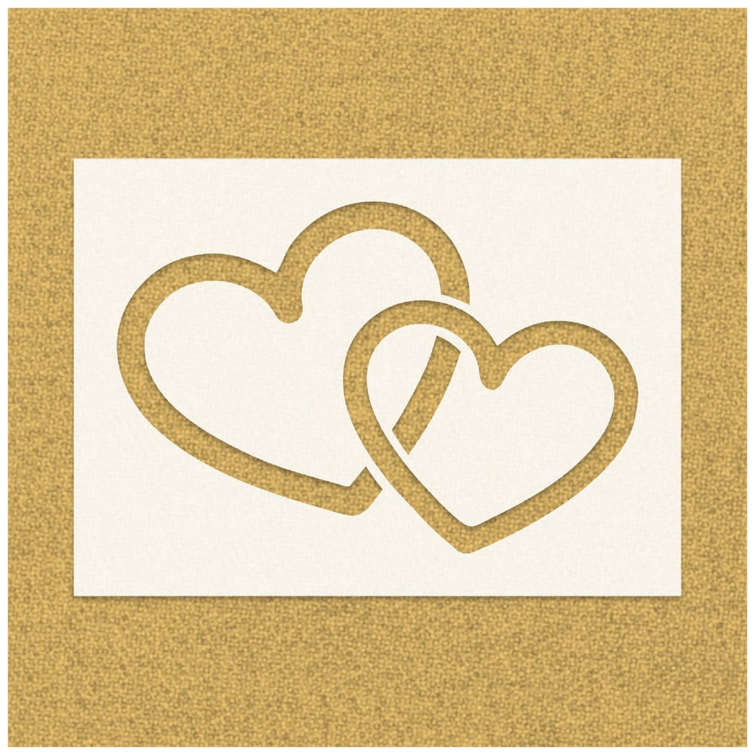 Interlocking Hearts Stencil, Love Heart Stencils, Entwined Hearts ...
