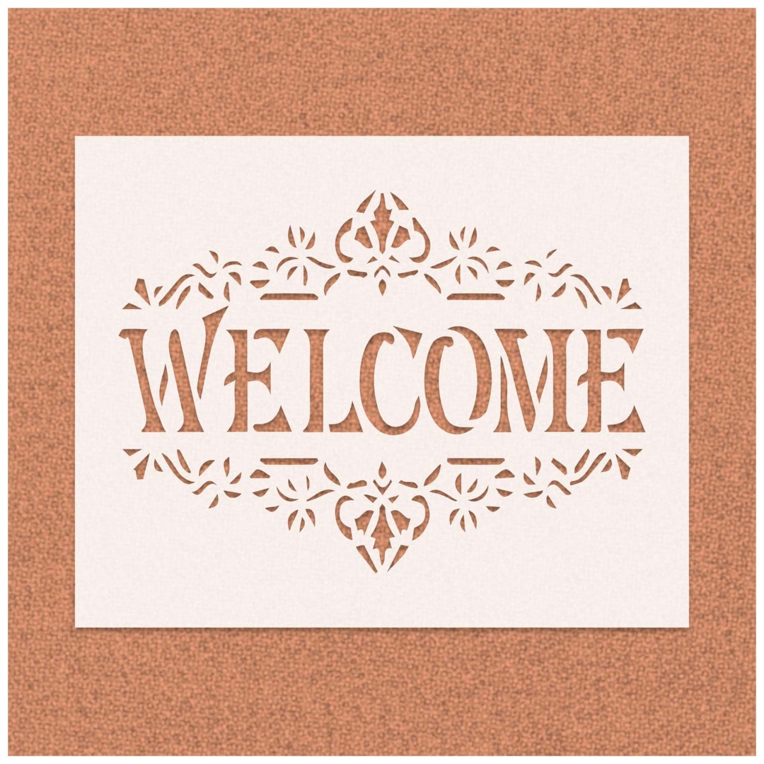 French Welcome Sign Stencil, Rustic Welcome Stencils, Porch Sign, Front ...