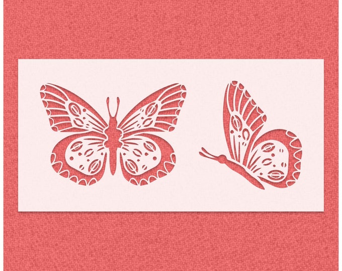 Monarch Stencil, Butterfly Front & Side, Butterflies Tattoo Template ...