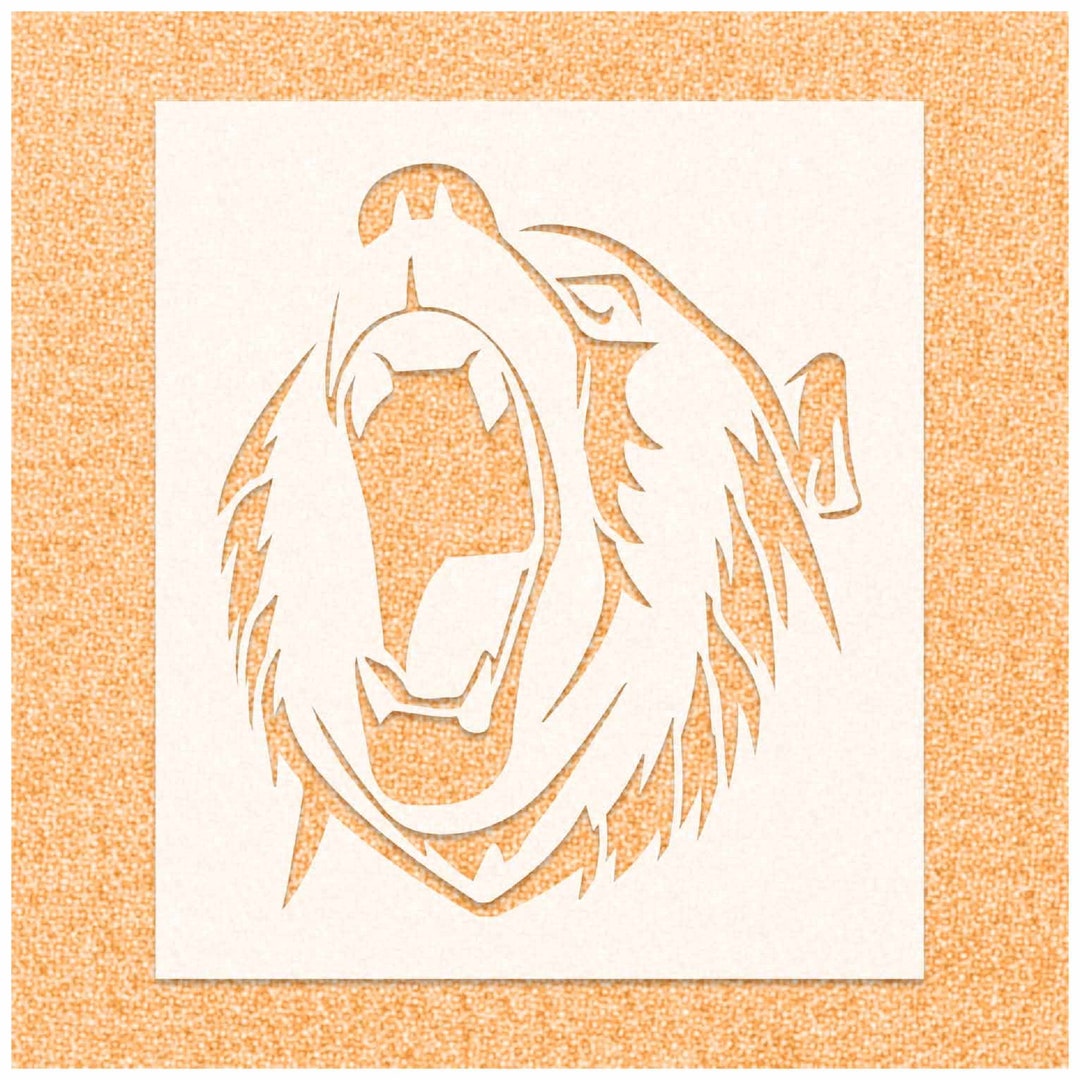 Growling Grizzly Bear Stencil - Black Bear Stencil - 14mil Mylar ...