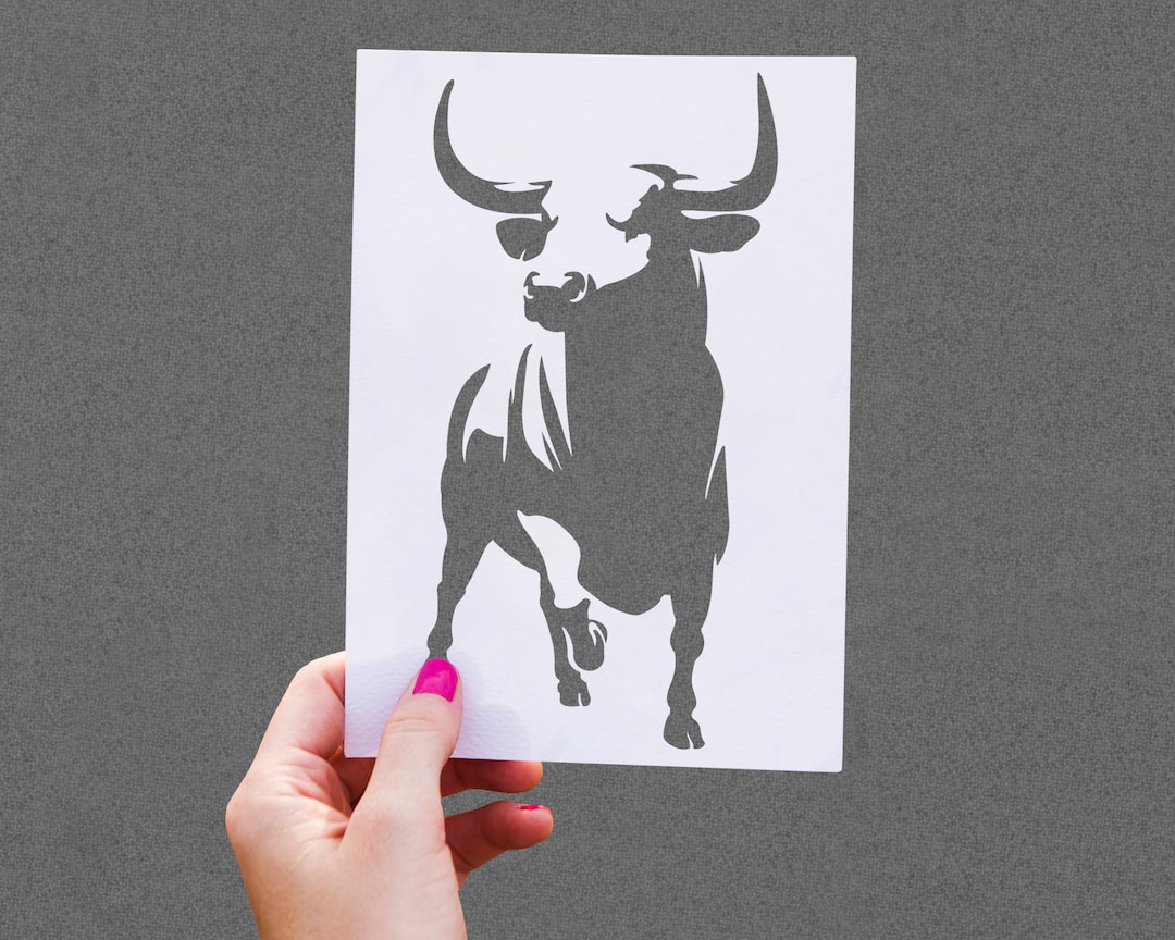 Bull Stencil Reusable DIY Craft Mylar Stencil for Textile Home Decor ...