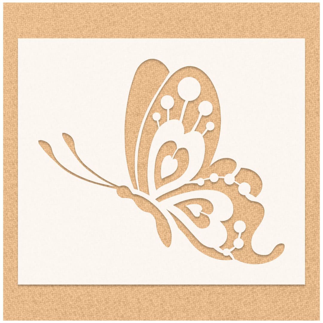 Flying Butterfly Stencil - Side Angle Butterfly Stencil - Monarch ...