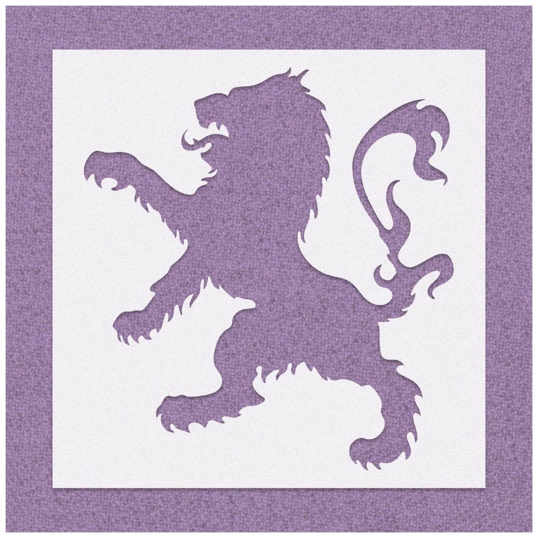 Shikari Lion Stencil Lion King Stencil Heraldic Lion Rampant Large ...