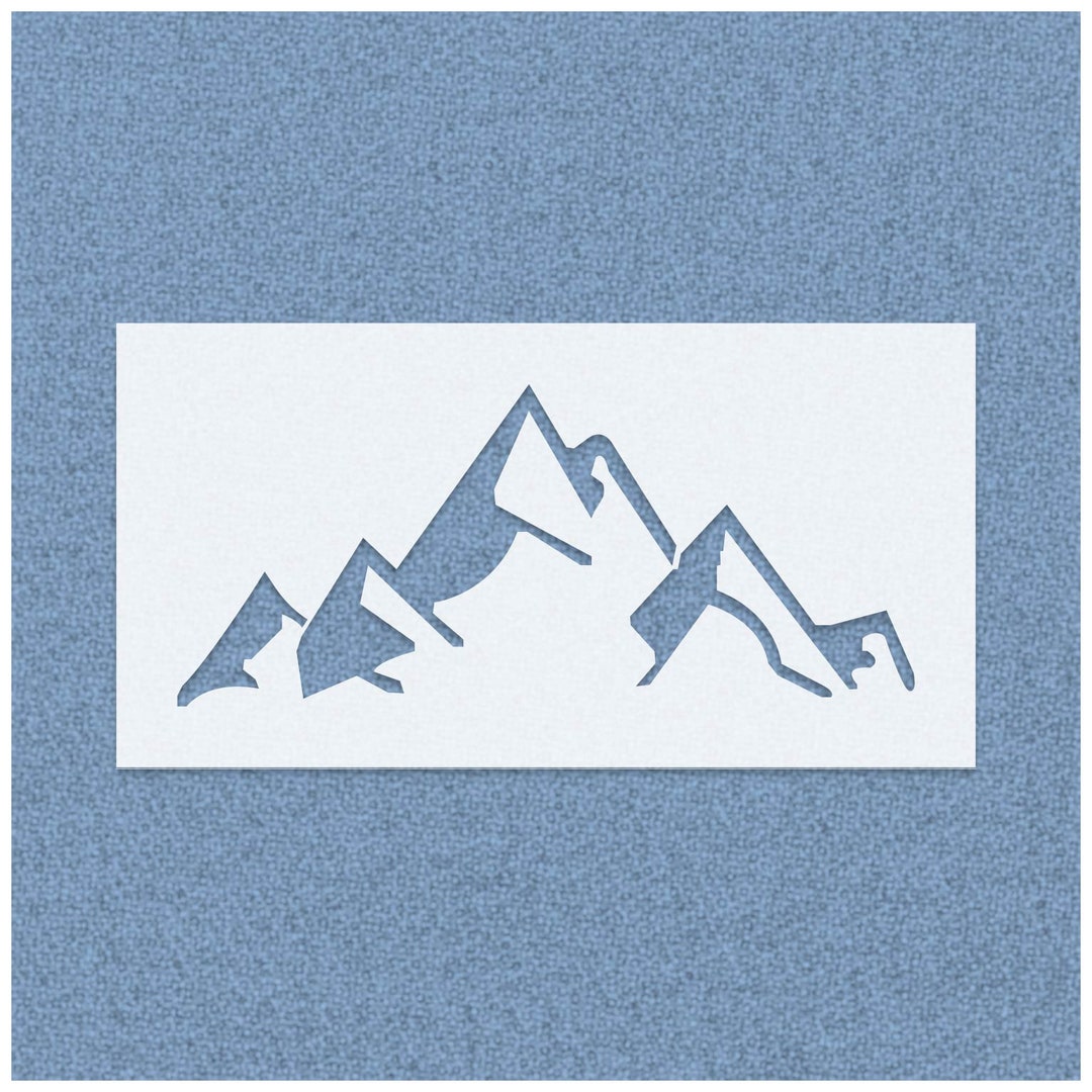 Mountain Stencil - Mountain Range Stencil - Mountains Template ...