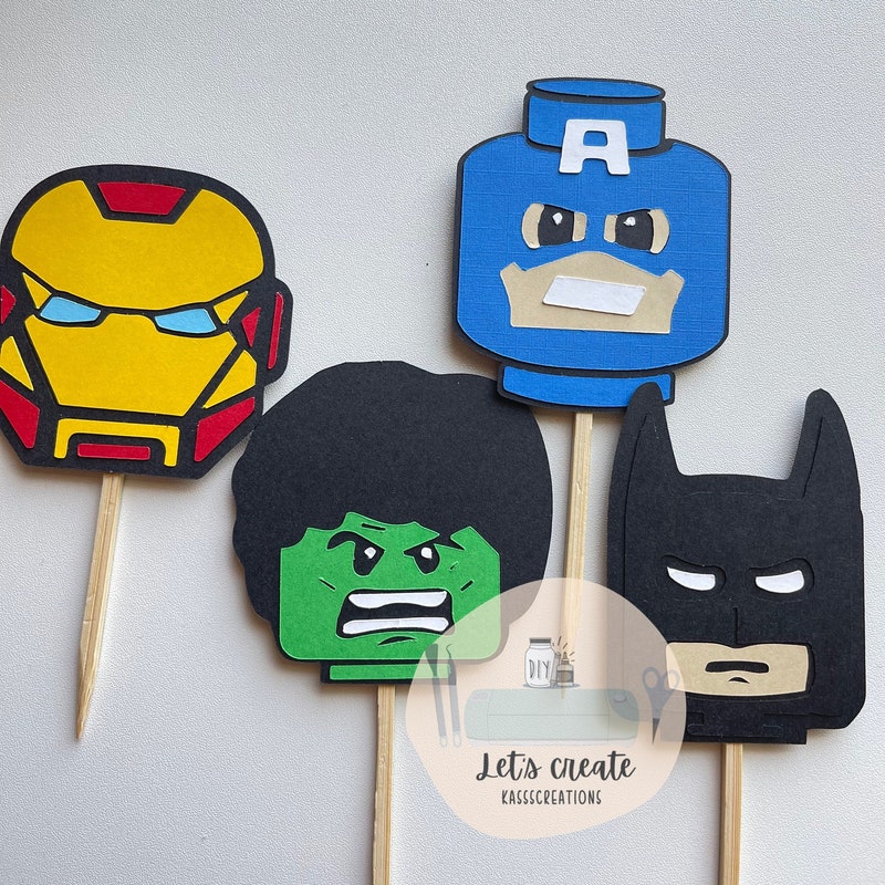 Super Hero Cupcake Toppers - Etsy