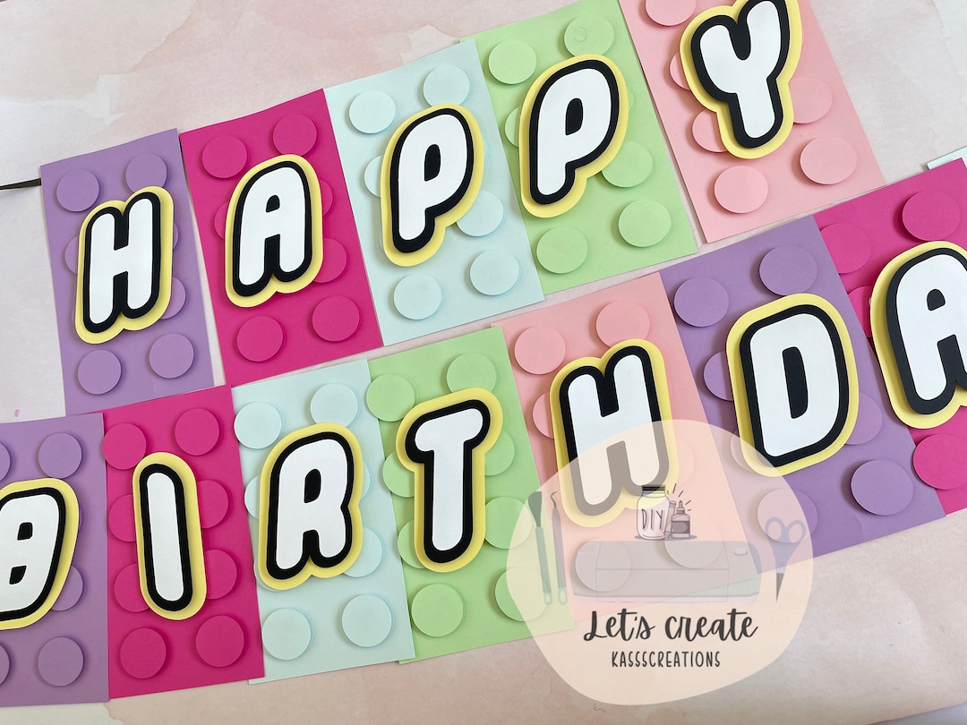 Building Blocks Birthday Banner, Building Blocks Decorations, Friends ...