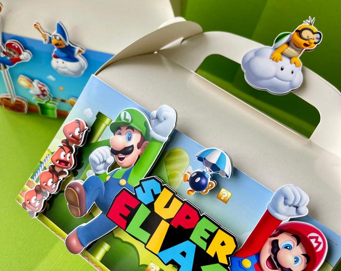 Super Mario Bros Favor Boxes Super Mario Bro Gable Boxes, Mario ...