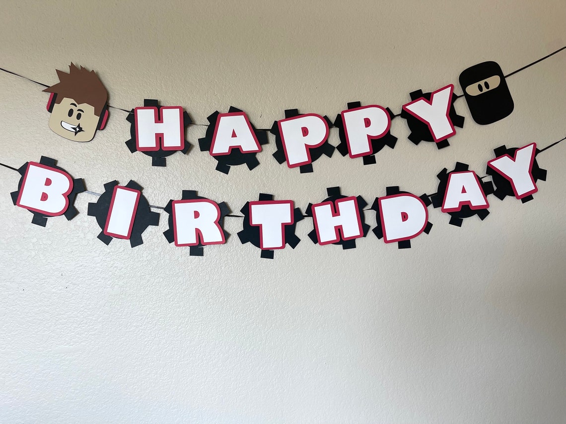 Roblox Birthday Banner, Roblox Party Decorations, Roblox Birthday ...