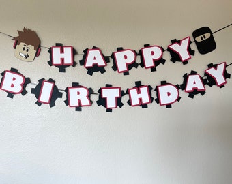 Roblox Birthday Party Supplies for Boys Robot Party Decorations, Happy ...