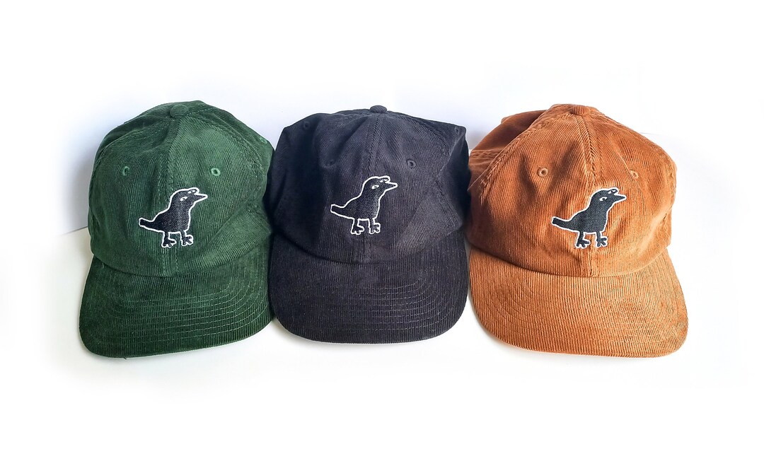Embroidered Corduroy Crow Cap / Hat – by Natty Peterkin - Etsy