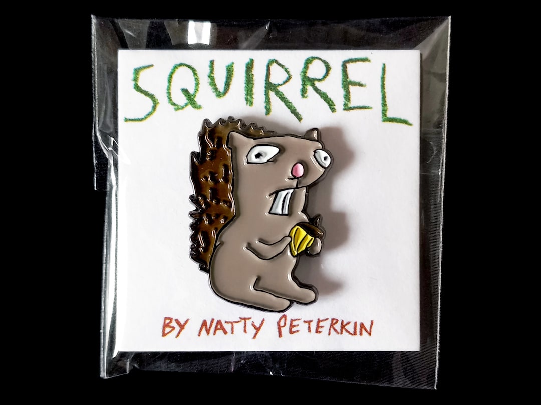GREY SQUIRREL Enamel Pin Badge by Natty Peterkin – Cute Animal Pin ...