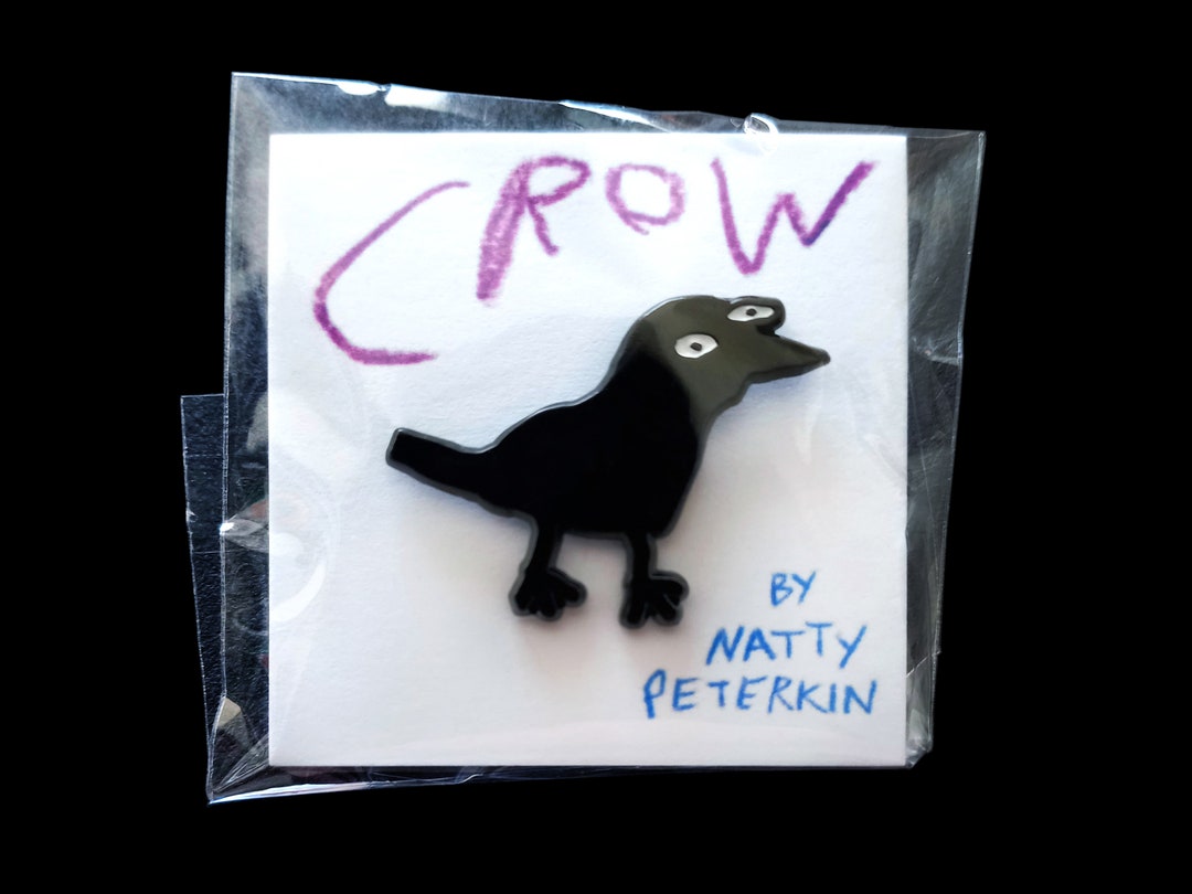 CROW Enamel Pin by Natty Peterkin – Raven Pin, Crow Badge, Magpie Pin ...