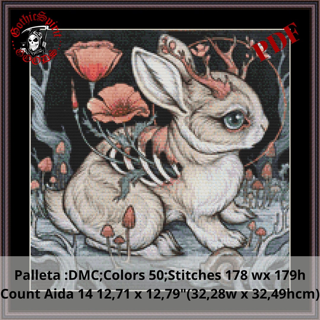 Creepy Bunny,gothic Easter,dark Gothic Easter Gothic Cross Stitch ...