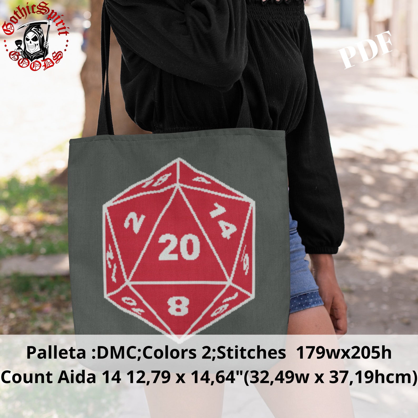 Dungeon Dice Gothic Cross Stitch Pattern for Black Fabric | Etsy