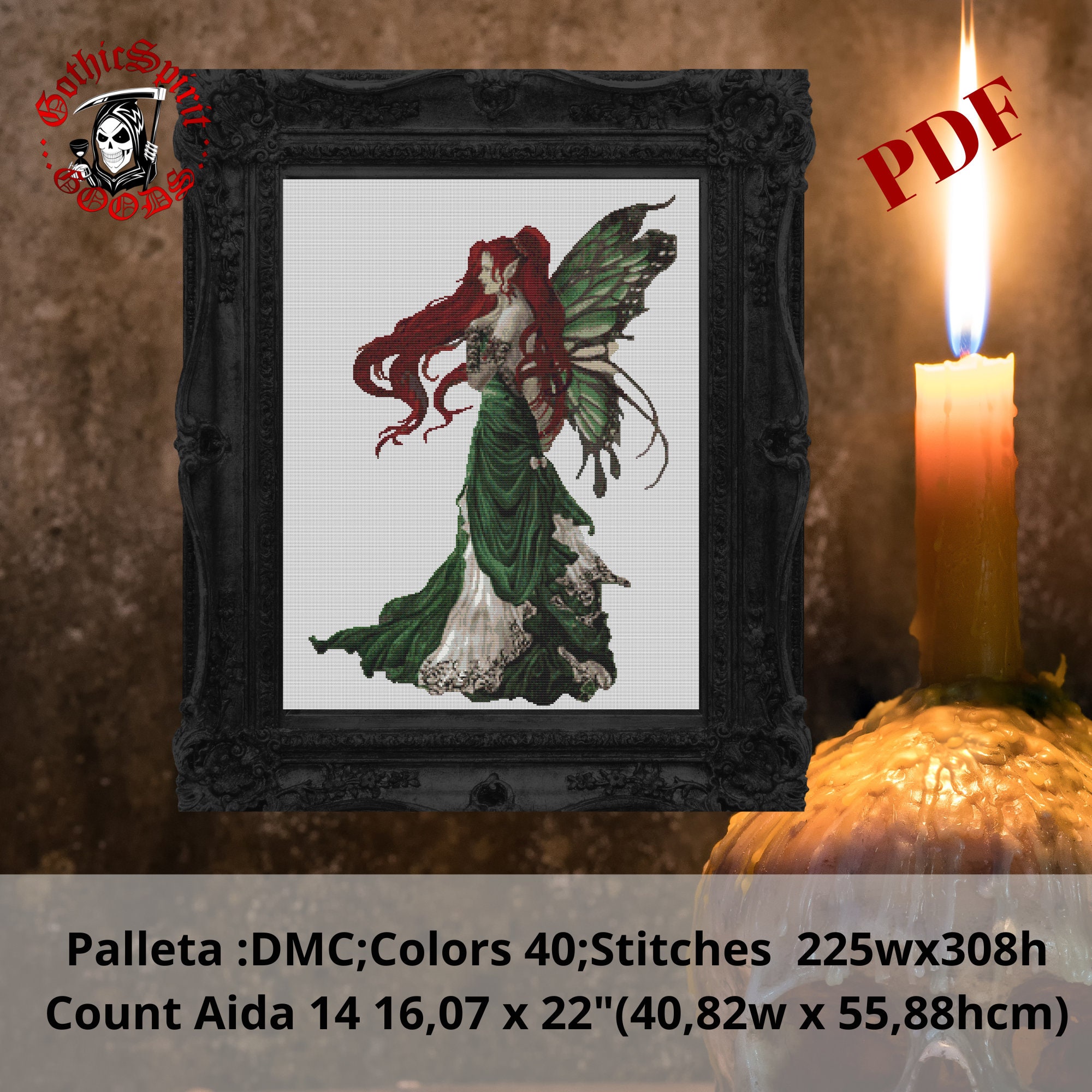 Beautiful Mythological Elf Gothic Cross Stitch Pattern for - Etsy
