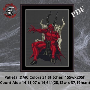 Evil Gothic Cross Stitch Pattern for Black Fabric Easy , Modern - Etsy