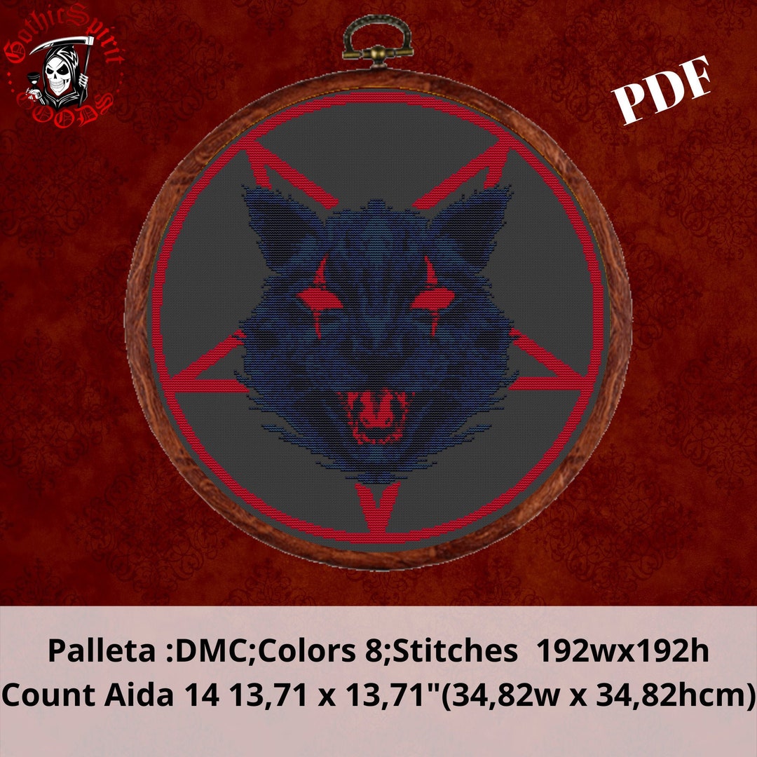 Demonic Cat Gothic Cross Stitch Pattern for Black Fabric Easy , Modern ...