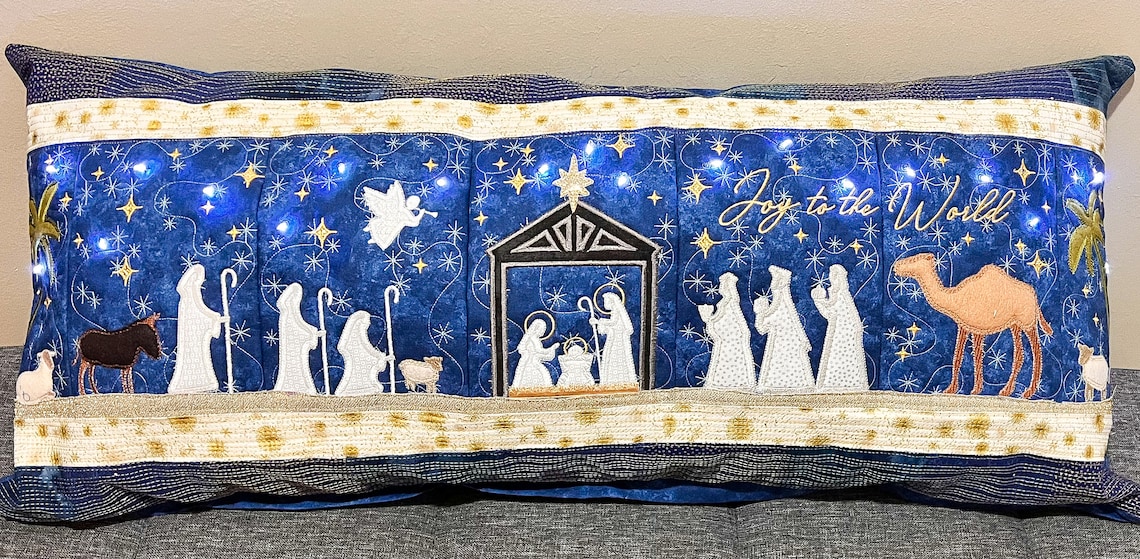 Embroidered Kimberbell Nativity Bench Pillow Stunning - Etsy