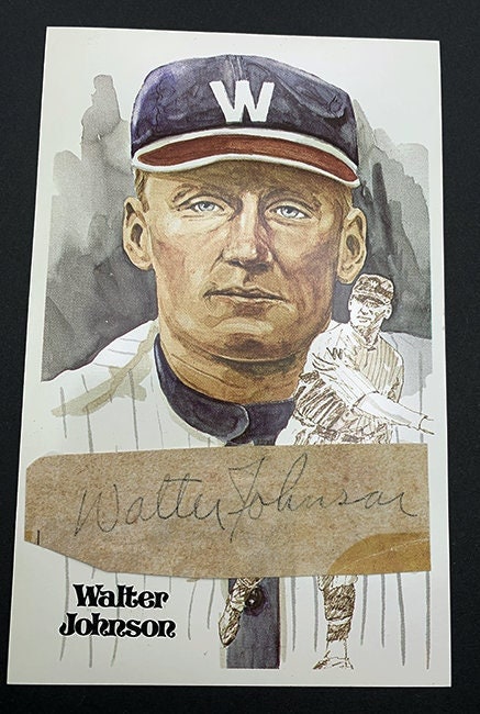 Walter Johnson Autograph Cut Perez Steele Postcard Hall of - Etsy