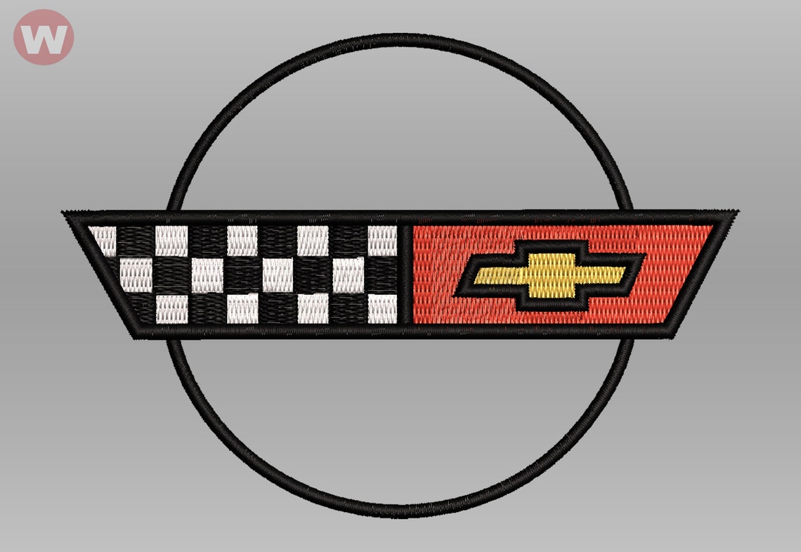 Corvette C4 logo Machine embroidery design 3 sizes | Etsy