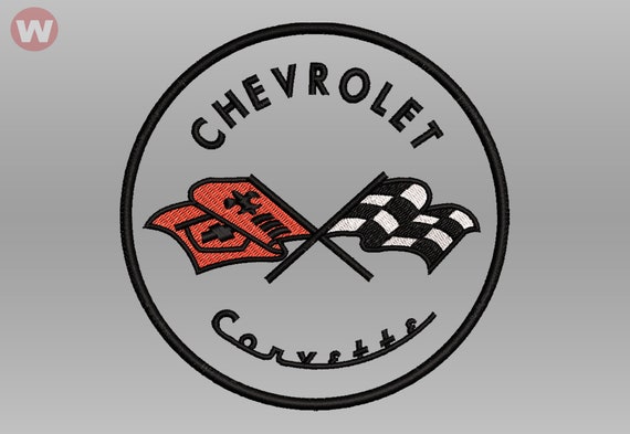 Corvette C1 logo Machine embroidery design 3 sizes | Etsy