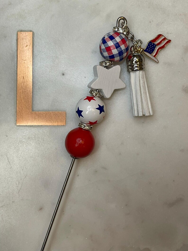 Beaded Scribe Pokey Weeding Tool Patriotic Theme Wooden Beaded Cookie ...
