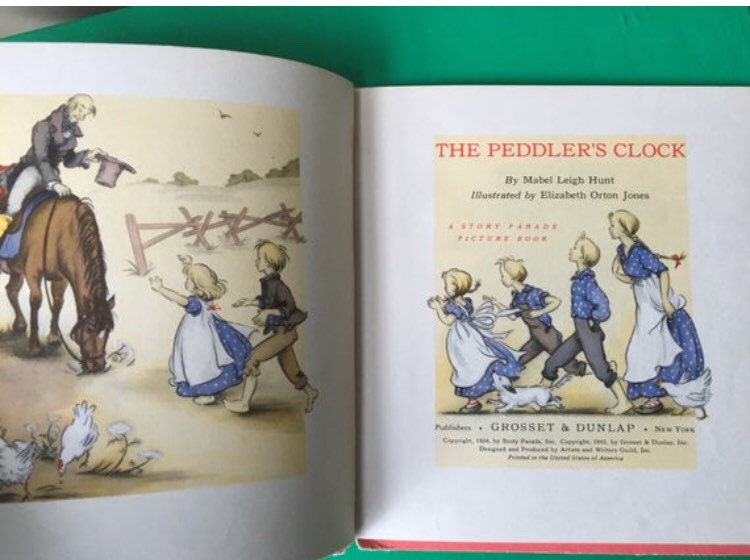 The Peddlers Clock by Mabel Leigh Hunt 40s Childrens Book Vintage 1940s ...