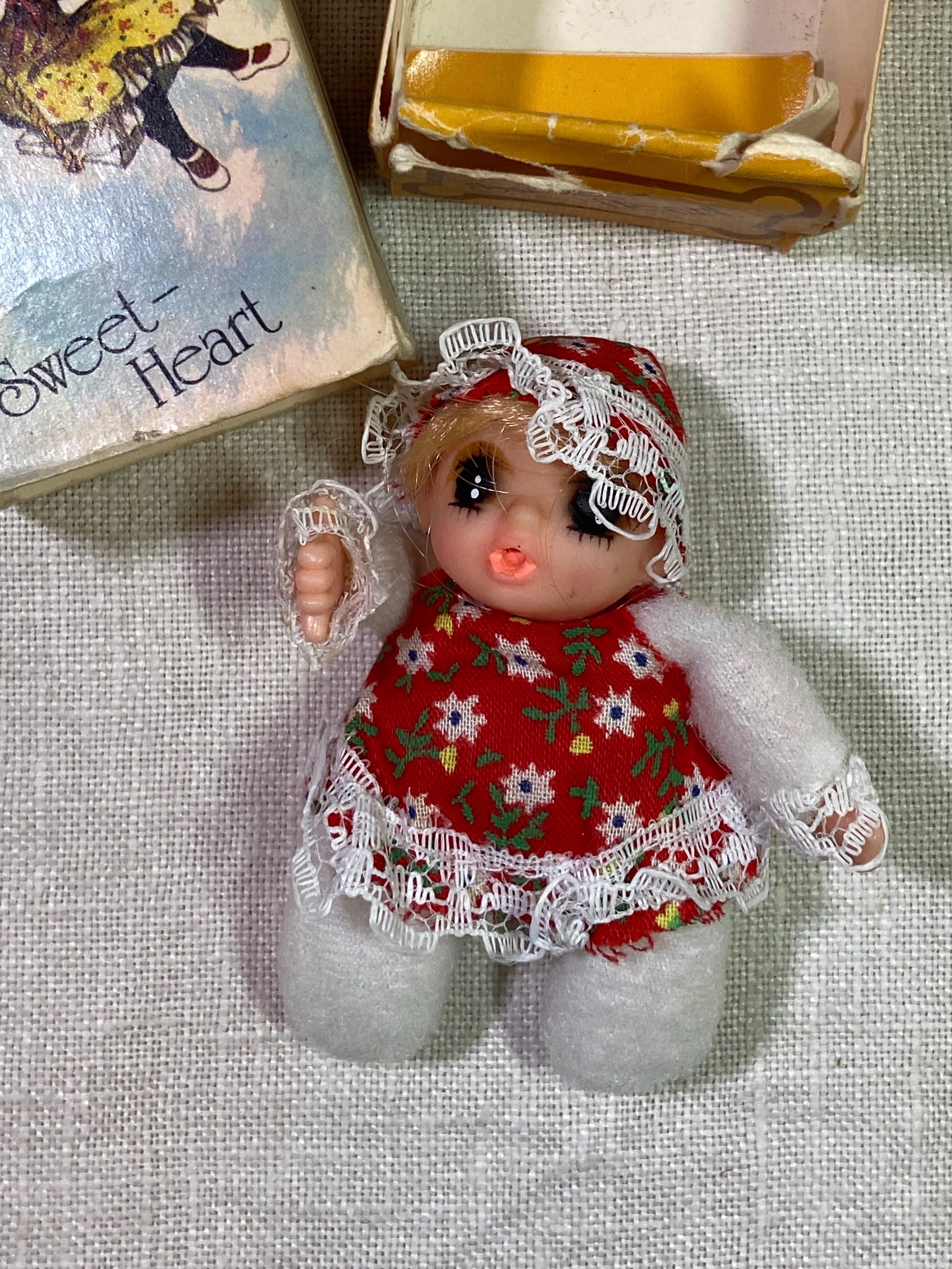 Matchbox Doll SWEET-HEART 3 Big Eye Vintage Calico Pocket 1970s Plastic ...