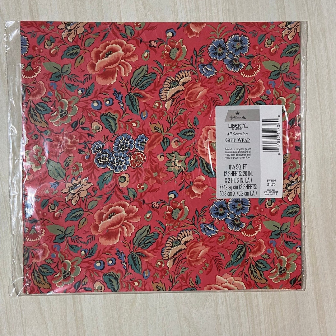 90s Liberty of London Floral Gift Wrap Hallmark Old Stock NOS Vintage ...