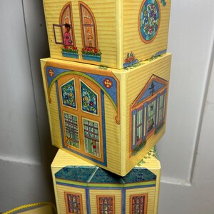 Doll House Building Blocks Victorian Vintage Stacking Nesting Toy Set ...