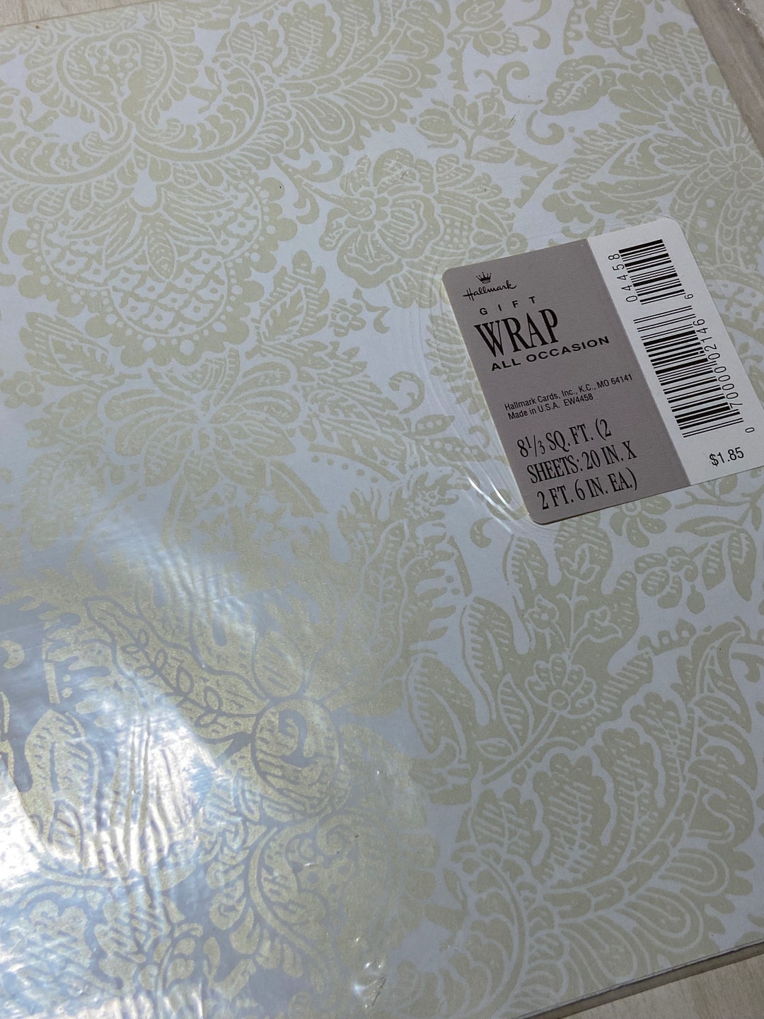 Pearl Ivory Ornate Floral Gift Wrap Wedding or All Occasion Hallmark ...