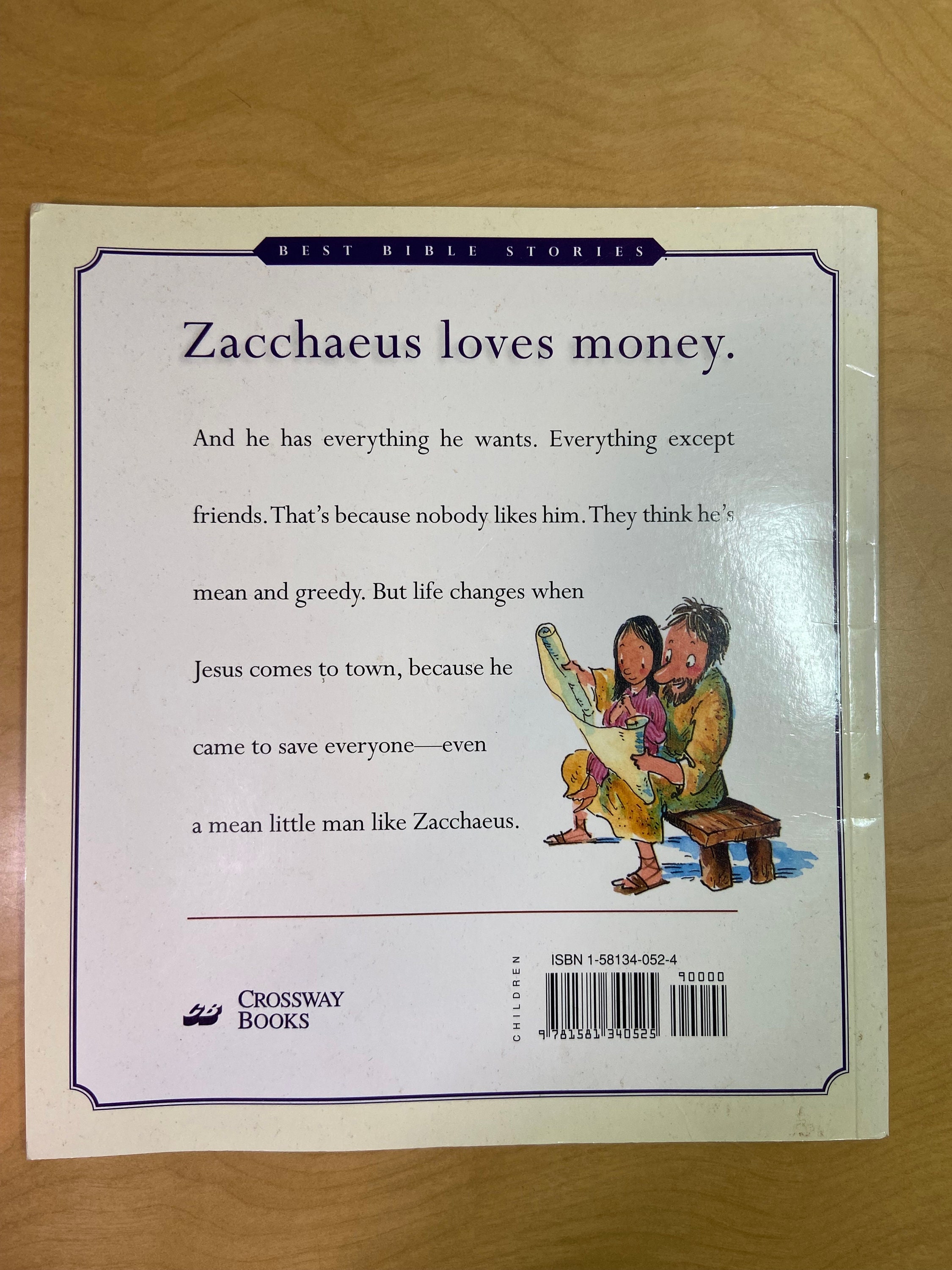1990s ZACCHAEUS Childrens Illustrated Bible Story the Man Who Was Not ...