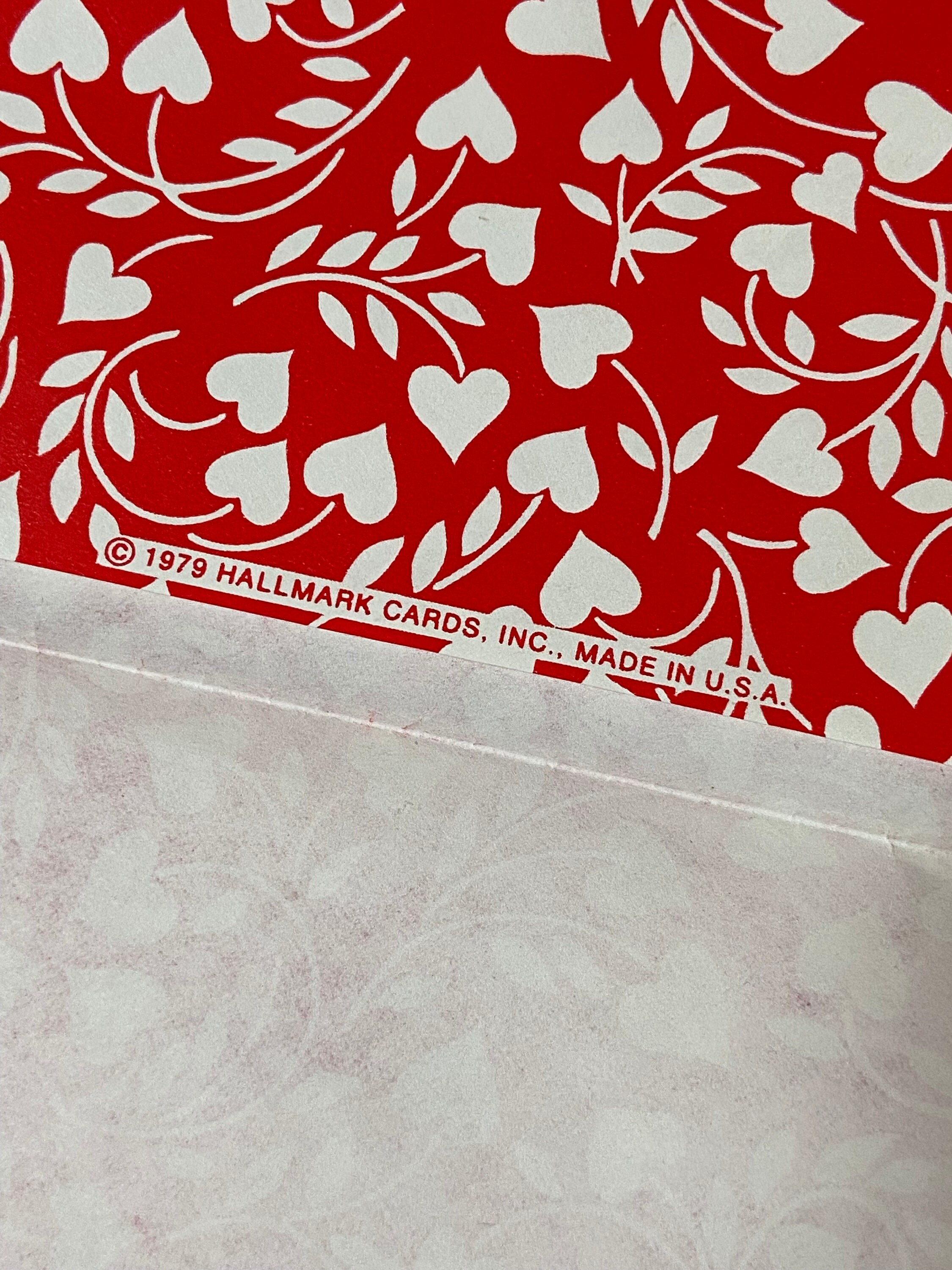 70s Valentines Day Gift Wrap Hallmark Red Hearts 1 Sheet Vintage ...