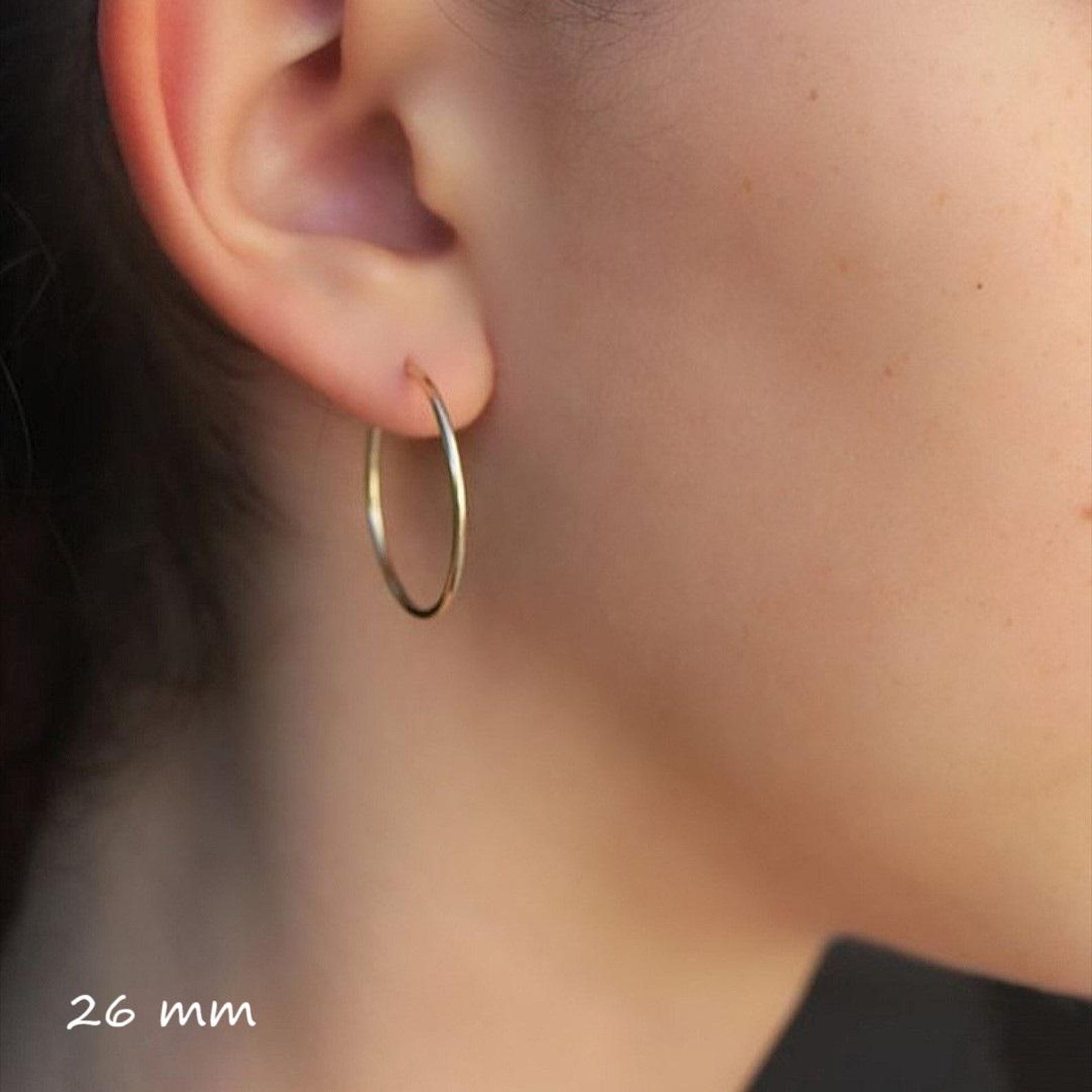 Minimalist Hoop Earrings: 18K Gold & Silver Plated, Lightweight ...