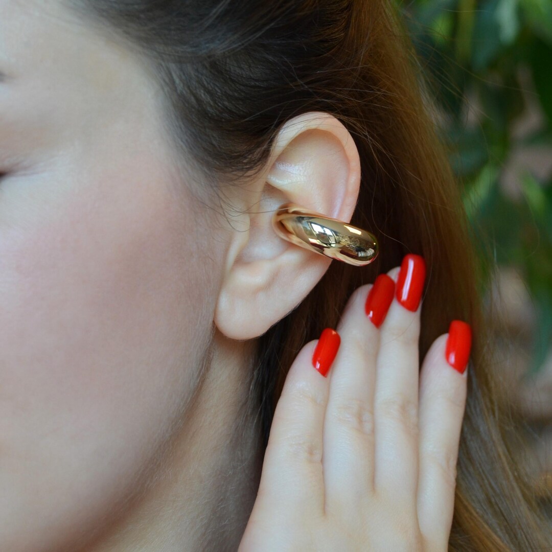 Big Dome Earcuff Chunky Model Hoop Style Cartilage Earring Bold & Elegant Big Dome Earcuff - Etsy