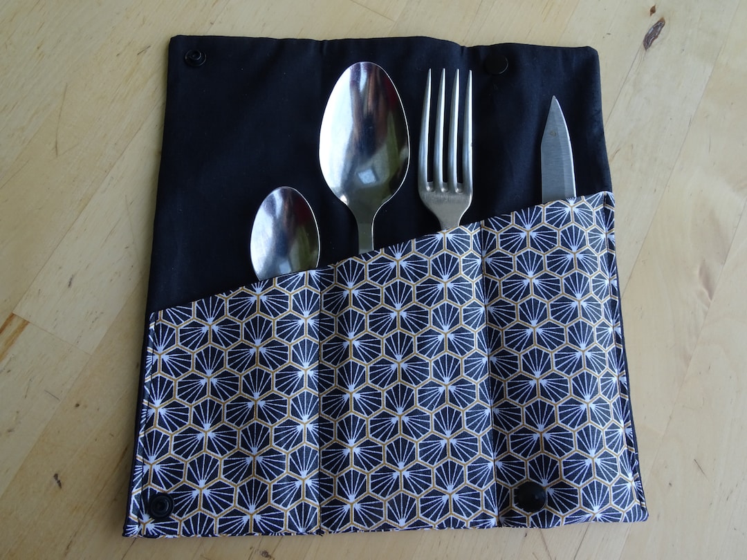 Cutlery Pouch, Waterproof Fabric Cutlery Holder, Cutlery Case, Picnic ...